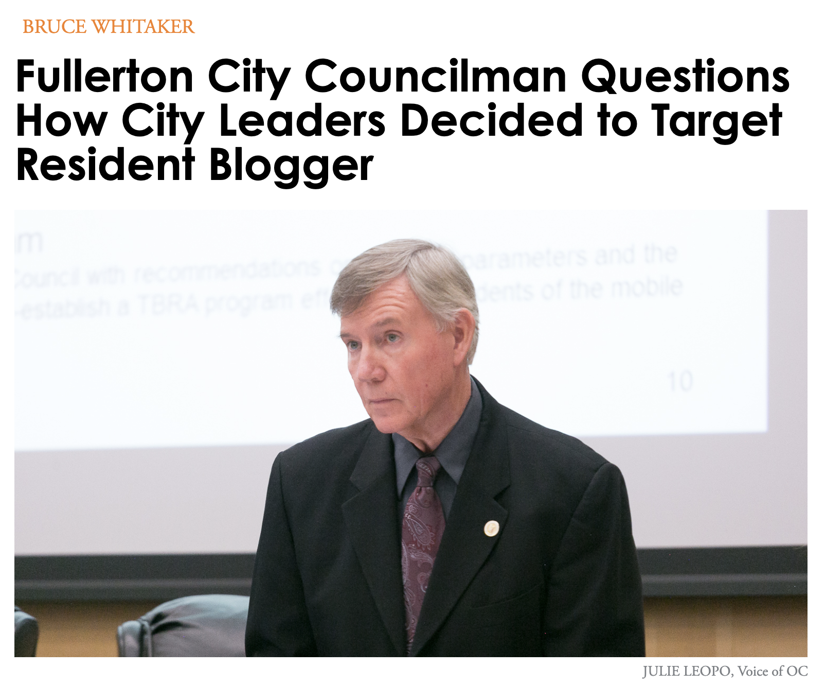 Who's Full of it? Whitaker or the City Attorney? - Friends For ...